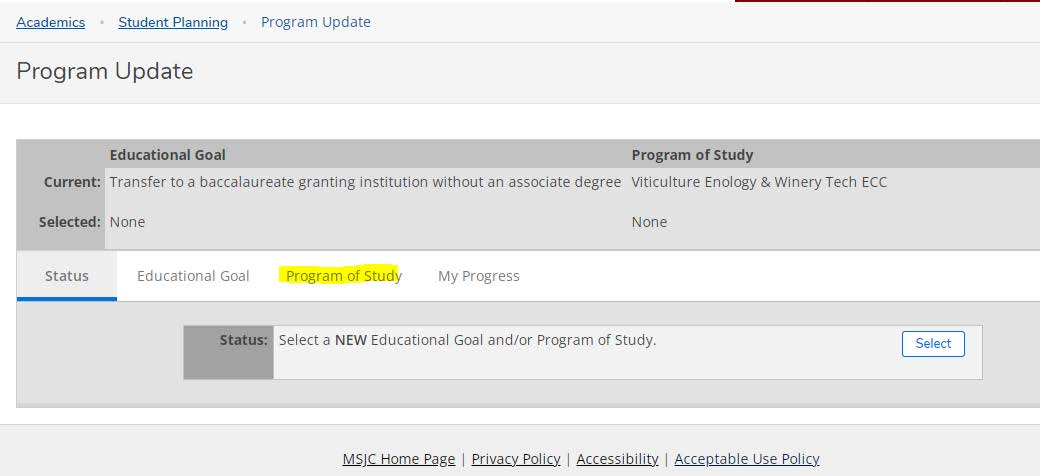 FAQ | How do I update my program of study? | Mt. San Jacinto College